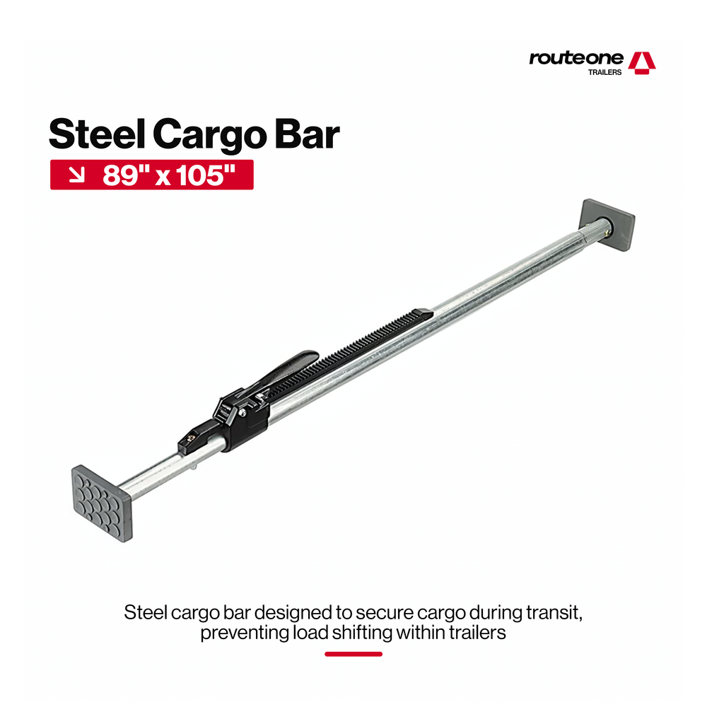 Steel Cargo Bar 89”–105” | Adjustable Load Securement Bar for Trailers