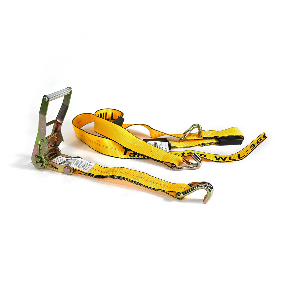 2" x 10' Ratchet Strap w 3 Wire J Hooks and 3 Rubber Blocks Tarp Syste