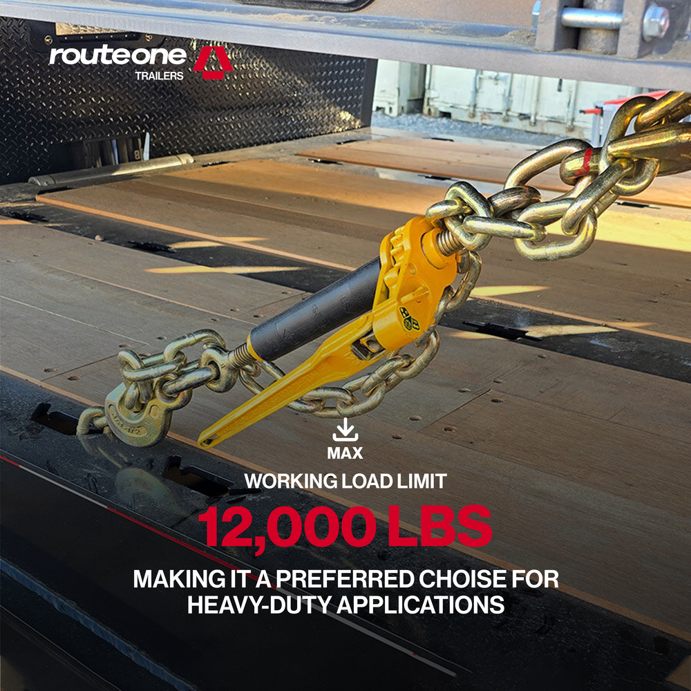 1/2" Yellow Folding Handle Ratchet Binder (WWL 12,000 lbs) - Peerless